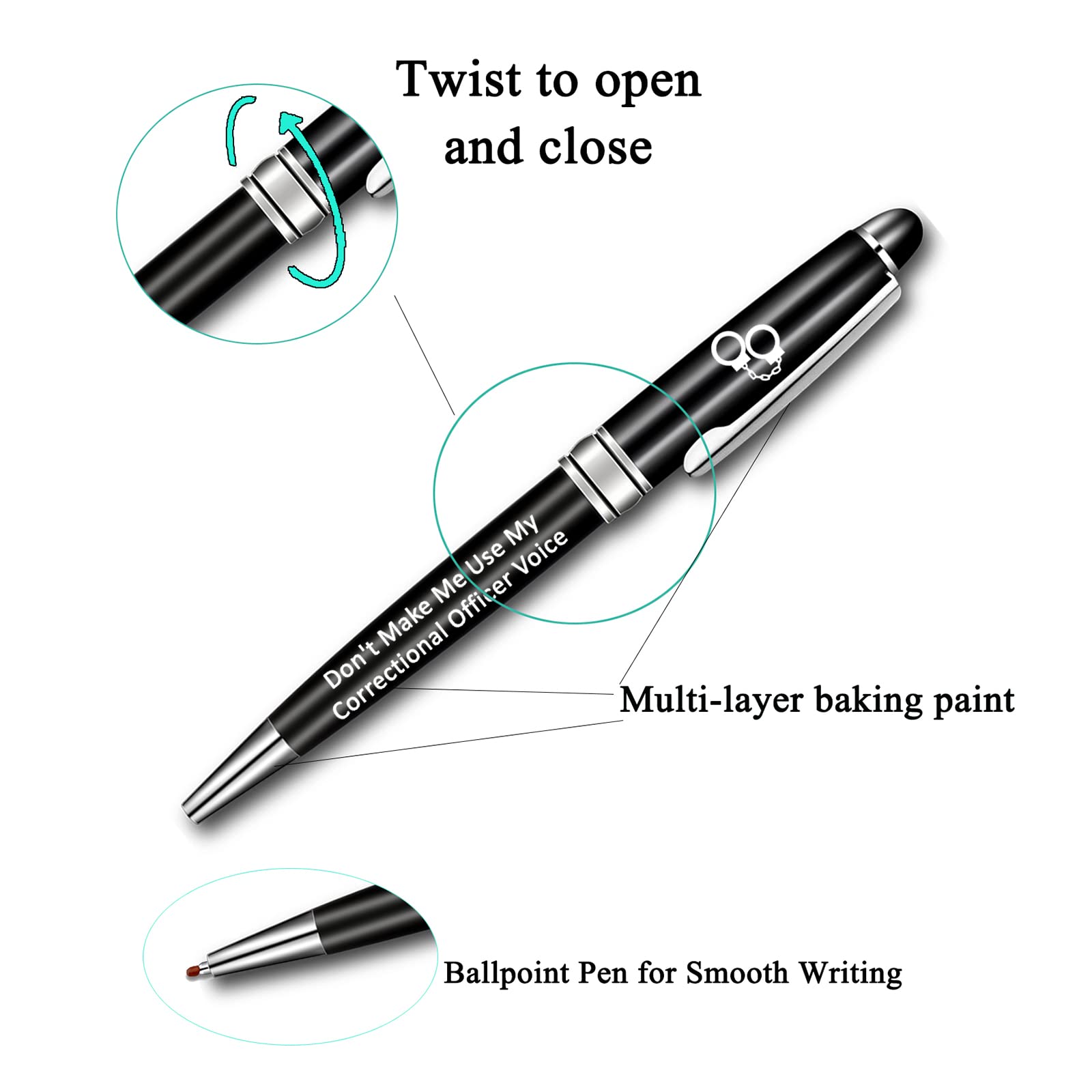 JYTAPP Funny Correctional Officer Gift Don't Make Me Use My Correctional Officer Voice Ballpoint Pen Corrections Work Pen