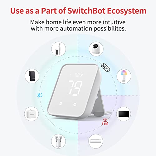 SwitchBot Hub 2 (2nd Gen), Work as a WiFi Thermometer Hygrometer, IR Remote Control, Smart Remote and Light Sensor, Link SwitchBot to Wi-Fi (Support 2.4GHz), Compatible with Alexa&Google Assistant