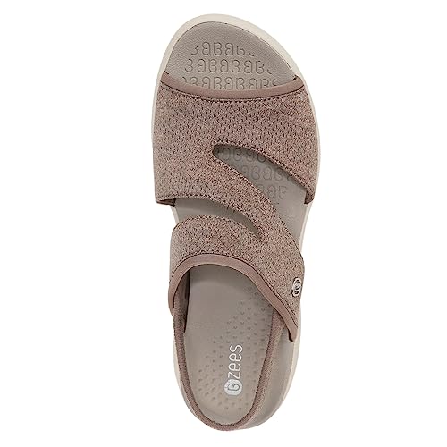 BZees Womens Cleo Strappy Sandal, Latte Camo, 9.5 US