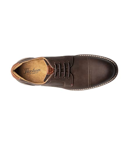 Florsheim Men's Neufeld Cap Toe Oxford, Brown Crazy Horse, 8