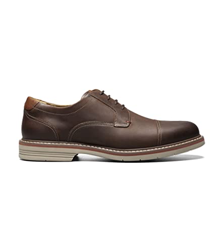 Florsheim Men's Neufeld Cap Toe Oxford, Brown Crazy Horse, 8