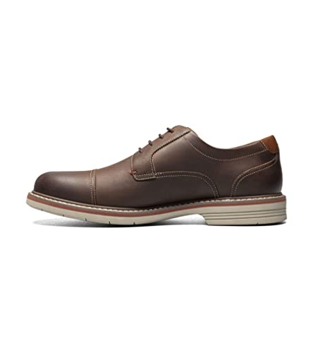Florsheim Men's Neufeld Cap Toe Oxford, Brown Crazy Horse, 8