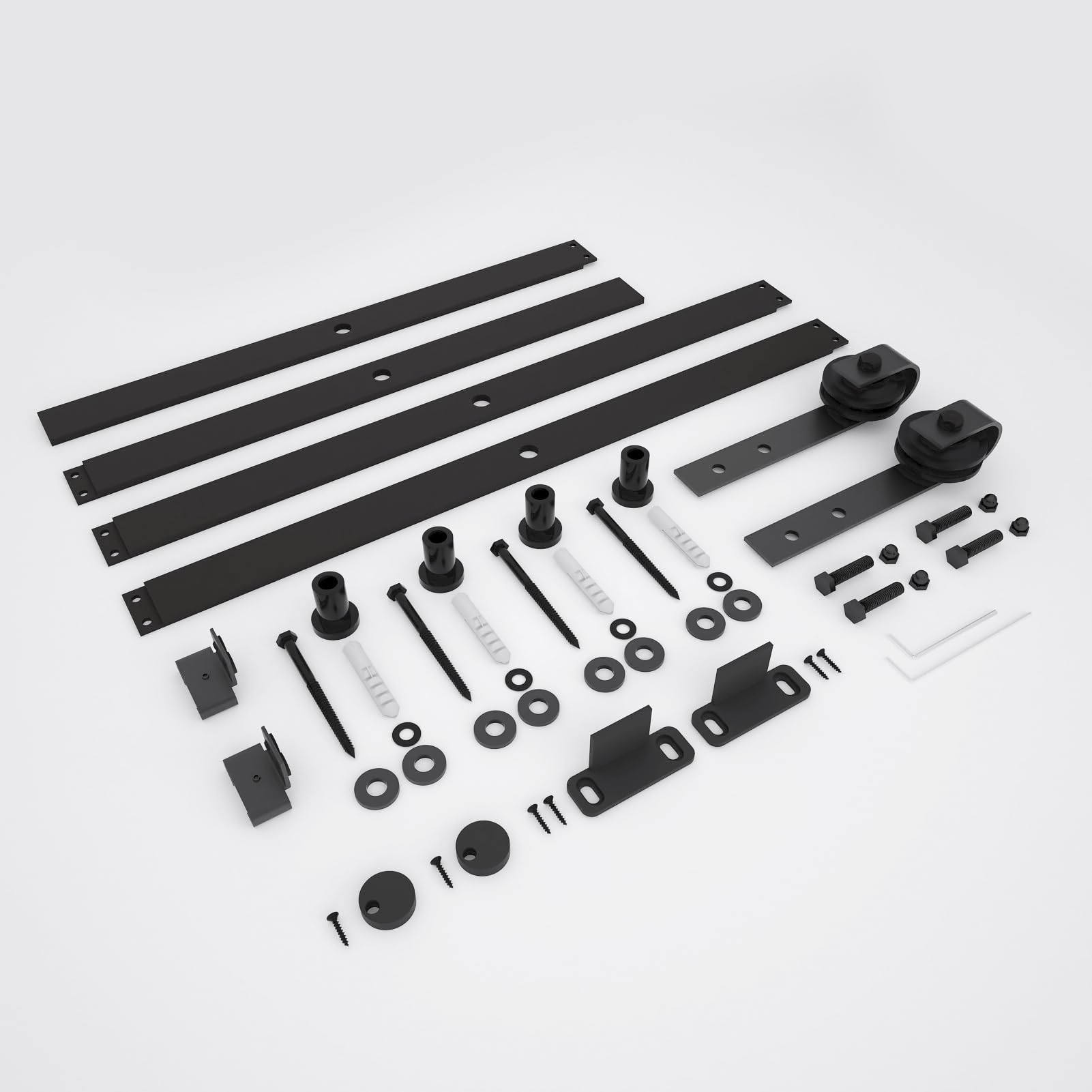 Dondelight Barn Door Hardware Kit 5FT, Heavy Duty Modular Sliding Door Track Hardware Set for Interior & Exterior Doors