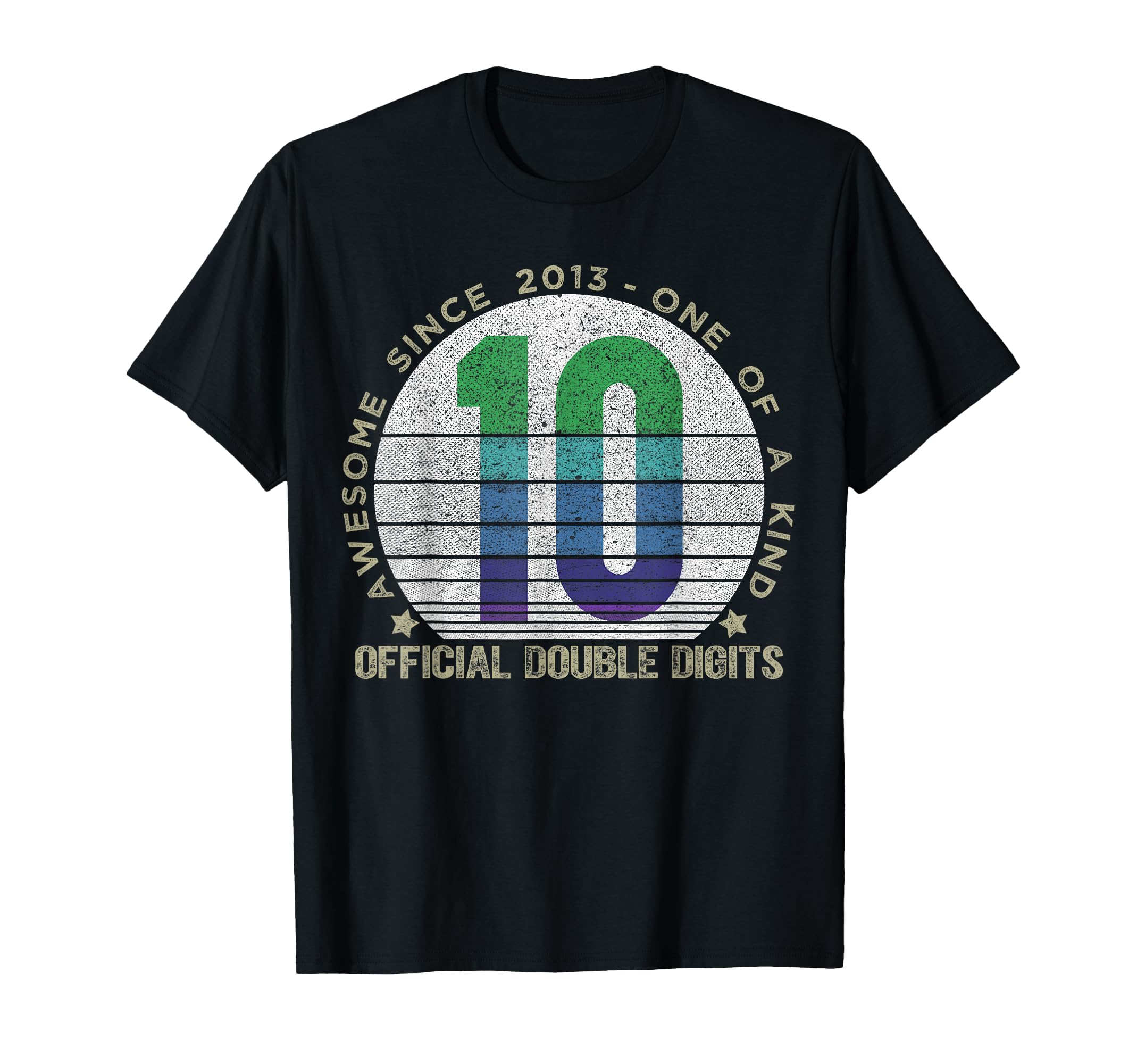 Official Double Digits Vintage 10 Year Old 10th Birthday T-Shirt