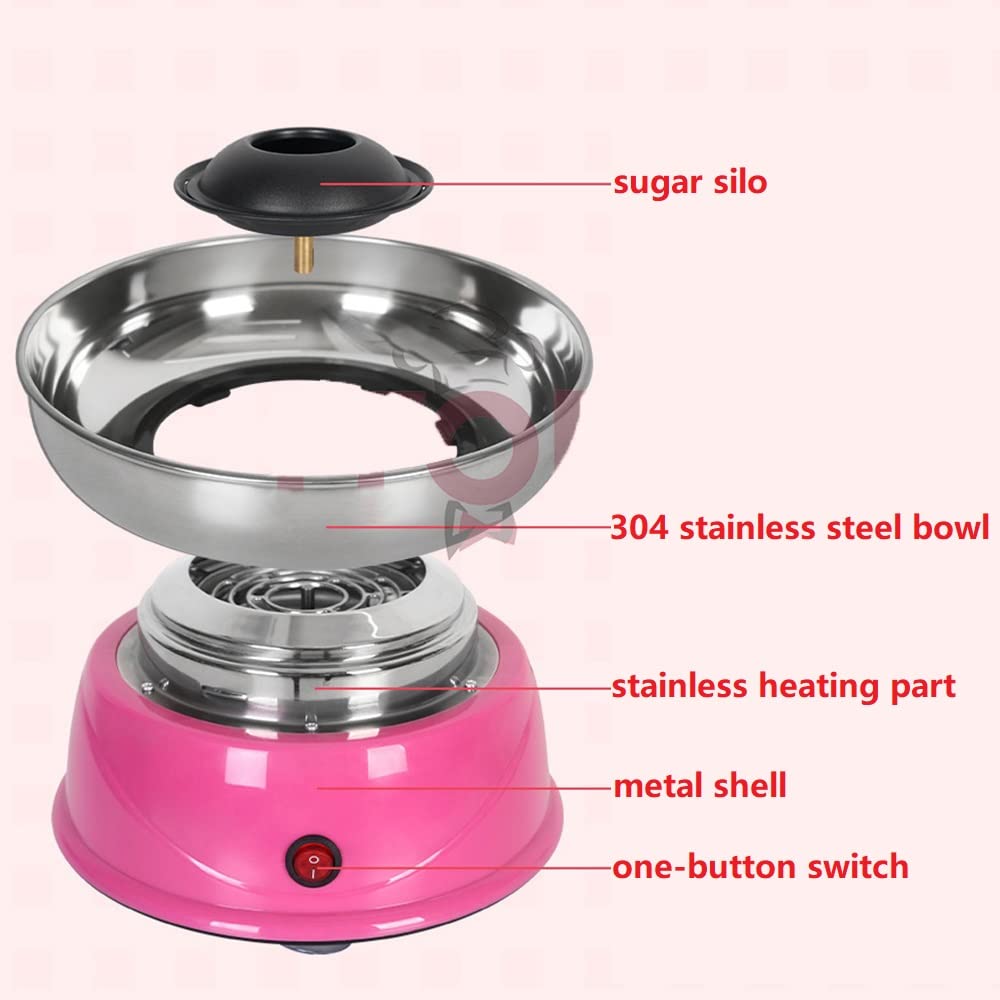 DiiDa Candy Floss Machine Easy Clean Cotton Candy Machine Maker 420W for Birthday Parties, Children's Day and Christmas Day