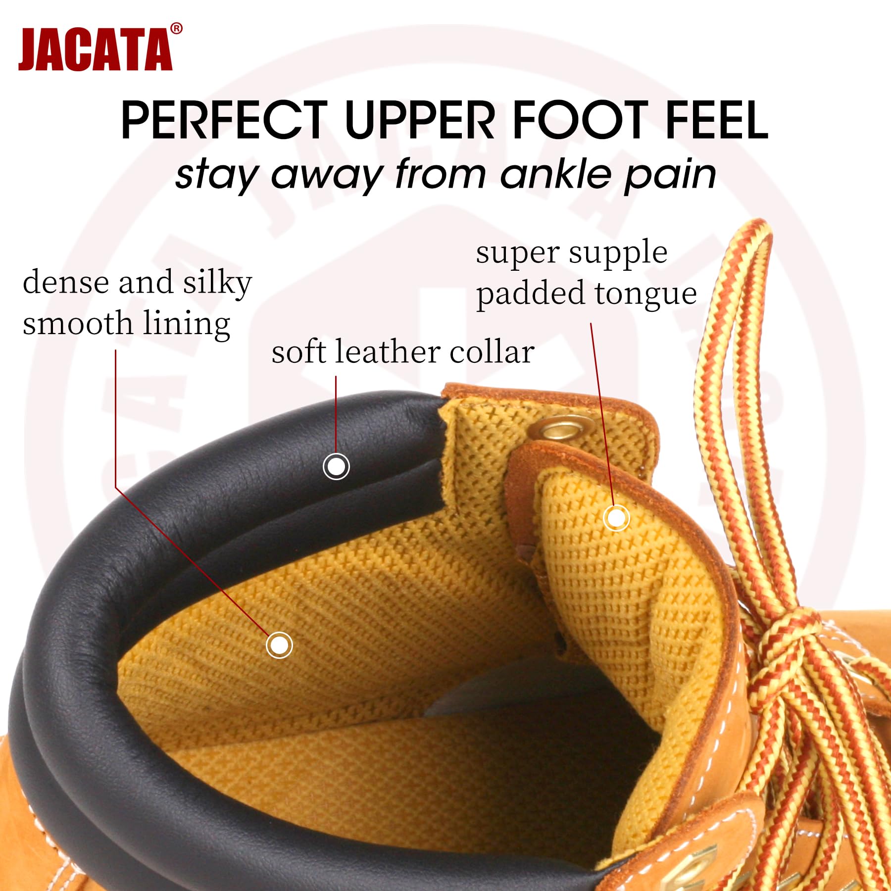 Jacata Work Boots For Men Steel/Soft Toe Non Slip Rubber Sole Resistant Utility Oil Mens Industrial Construction Boots(Wheat Size 11)