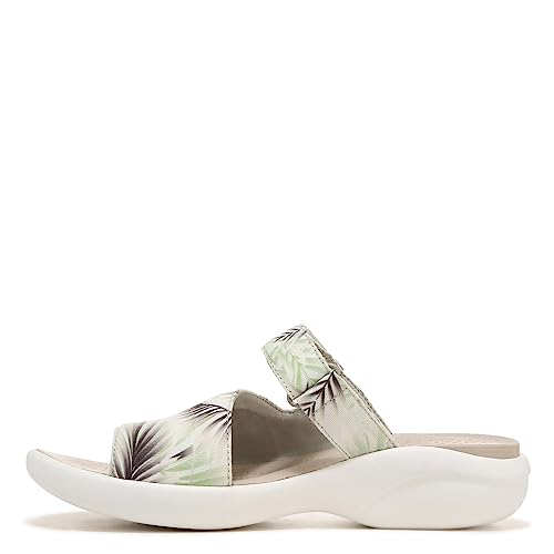 BZees Womens Carry On Slide Sandal Green Palm Leaf 10 W