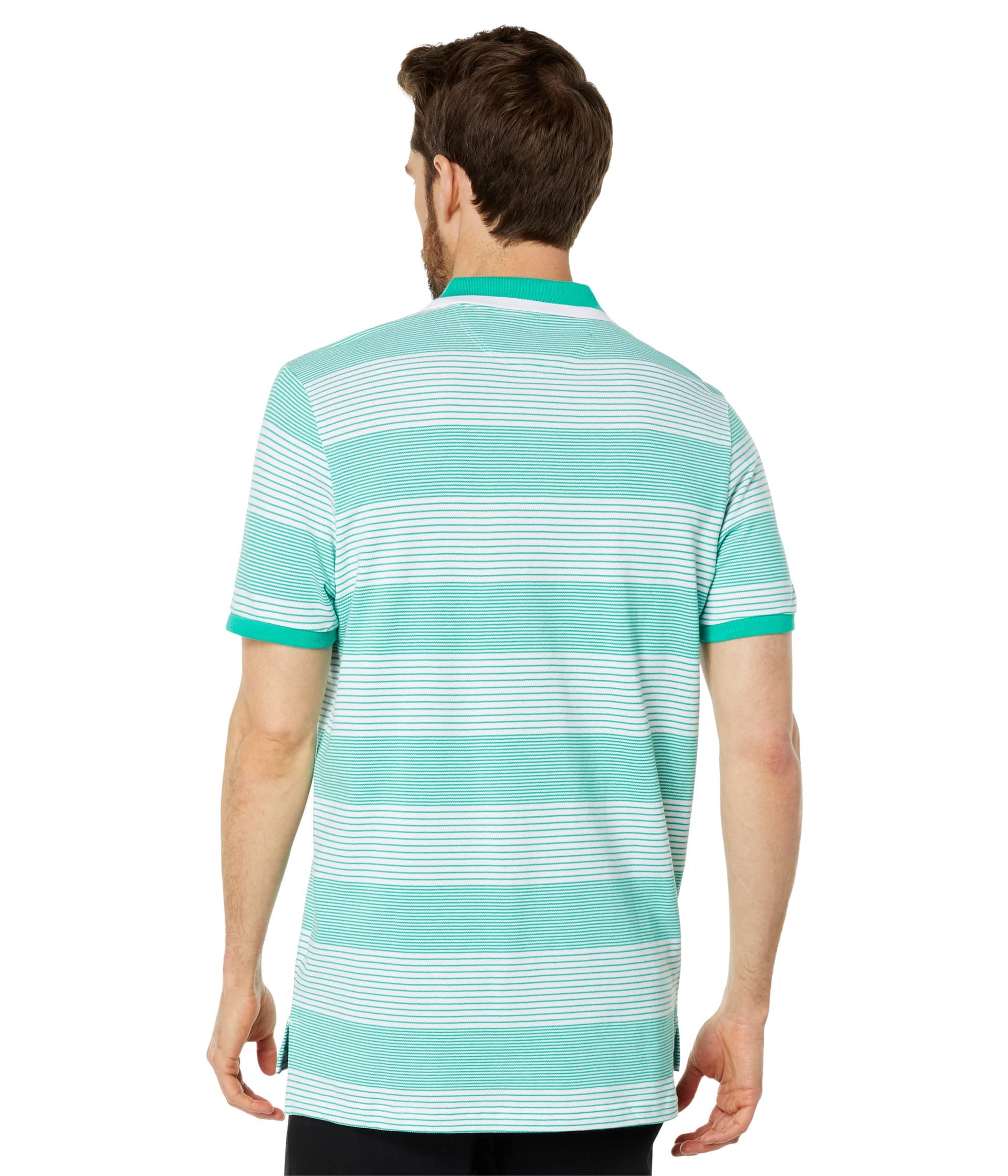 U.S. POLO ASSN. Yarn-Dye Stripe Pique Polo Pool Green XL