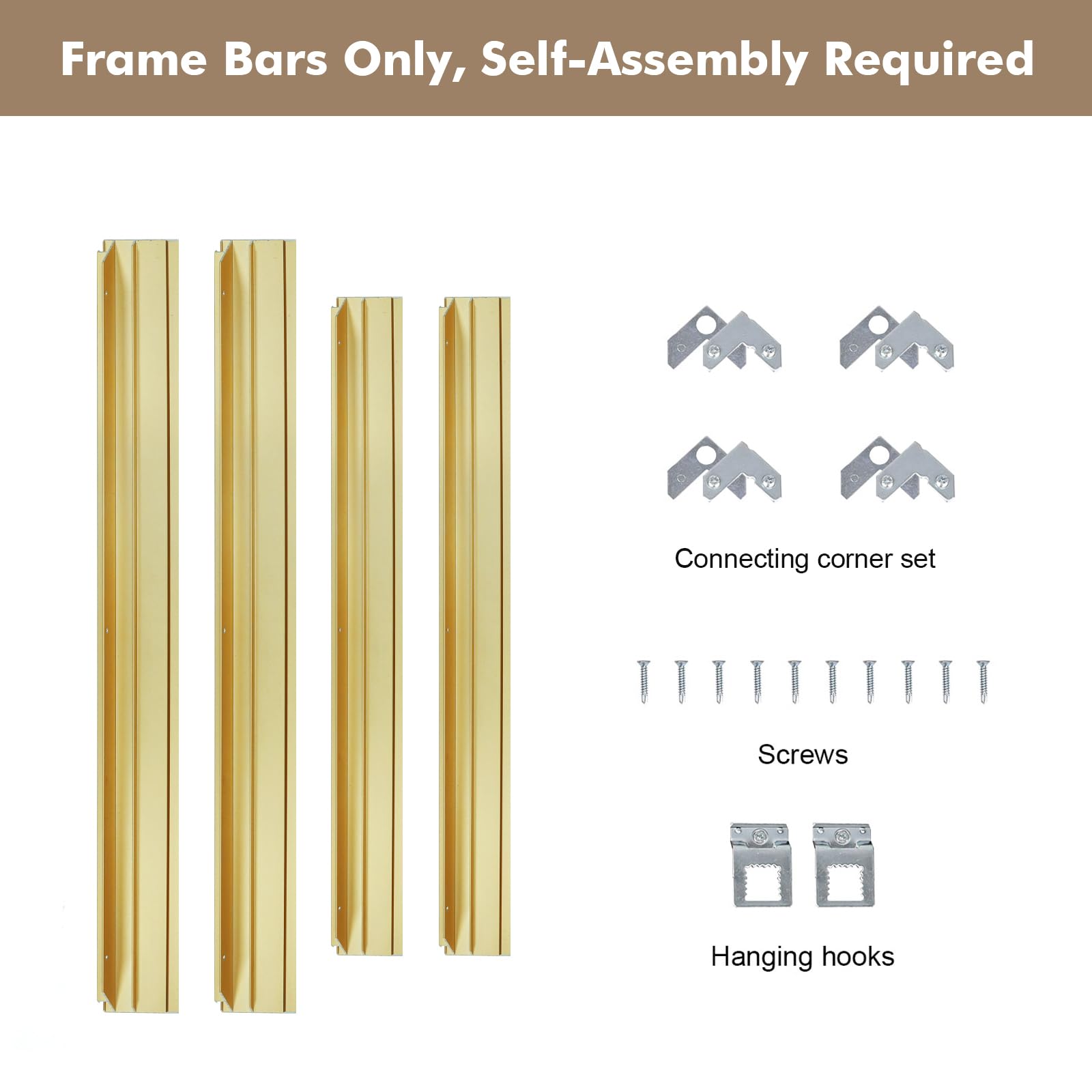 Floating Frame for 16x20 Canvas Paintings, DIY Metal Canvas Frame with 1.5" Deep, Modern Floater Frame for Oil Paintings Portrait Landscape Living Room Bedroom Home Office Wall Art Decor (Gold)