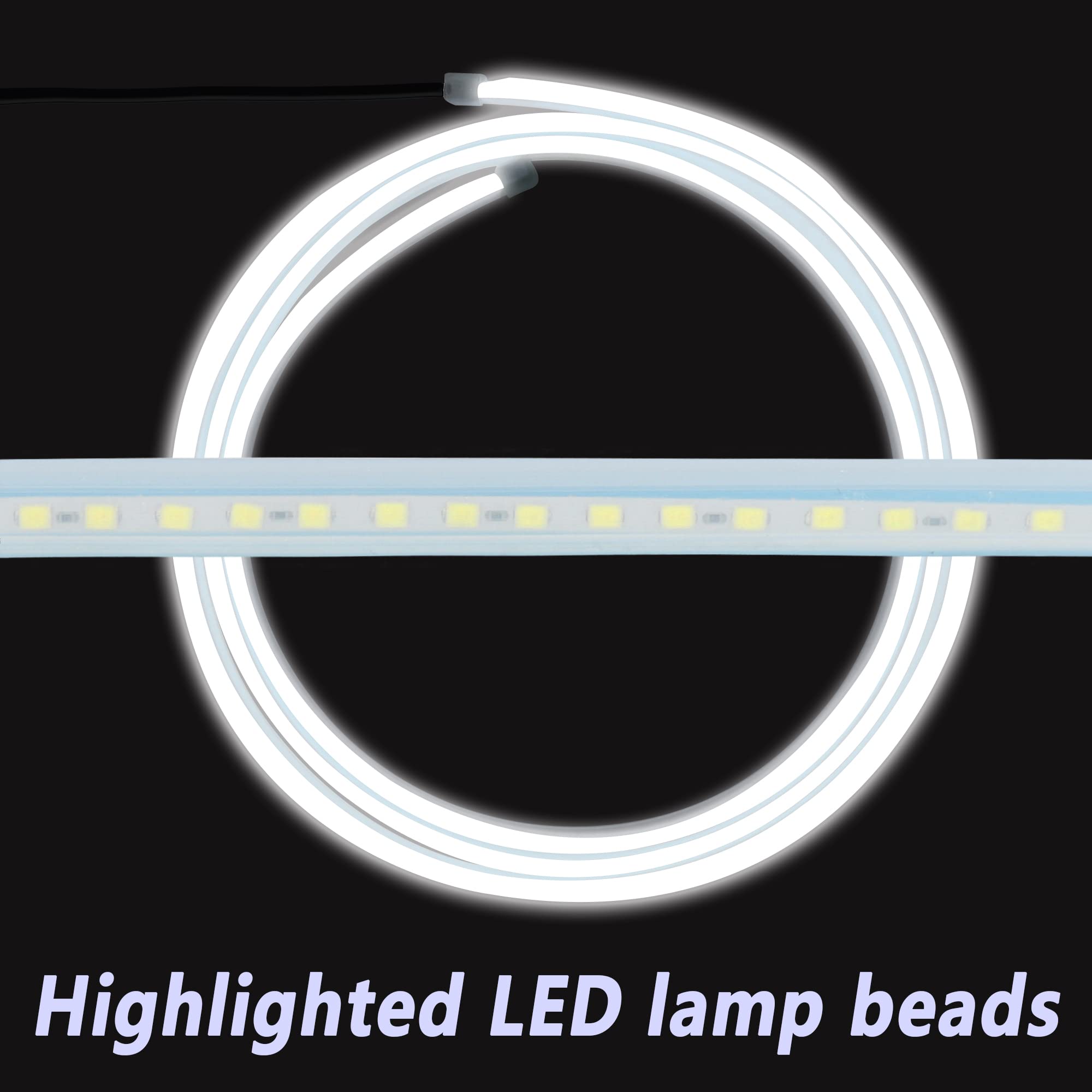 Car LED Hood Light,Waterproof LED Light Strips Cool Monochromatic Car LED Light for Car Lights Exterior,Universal Car Accessories(59inch White)