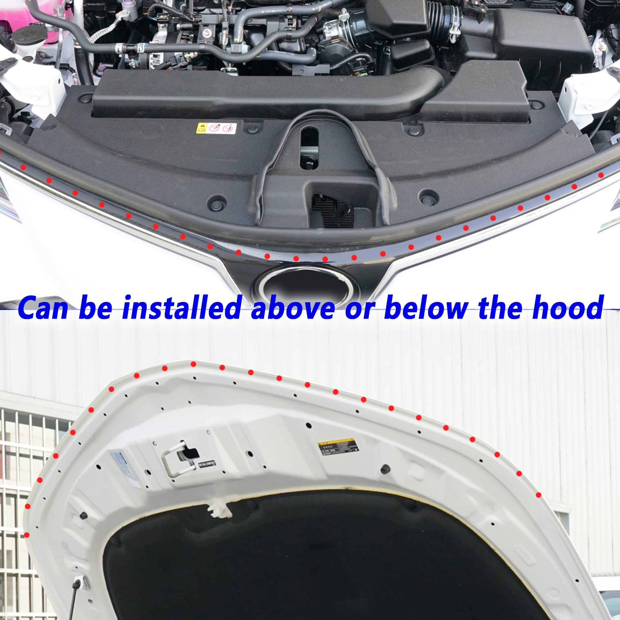 Car LED Hood Light,Waterproof LED Light Strips Cool Monochromatic Car LED Light for Car Lights Exterior,Universal Car Accessories(59inch White)