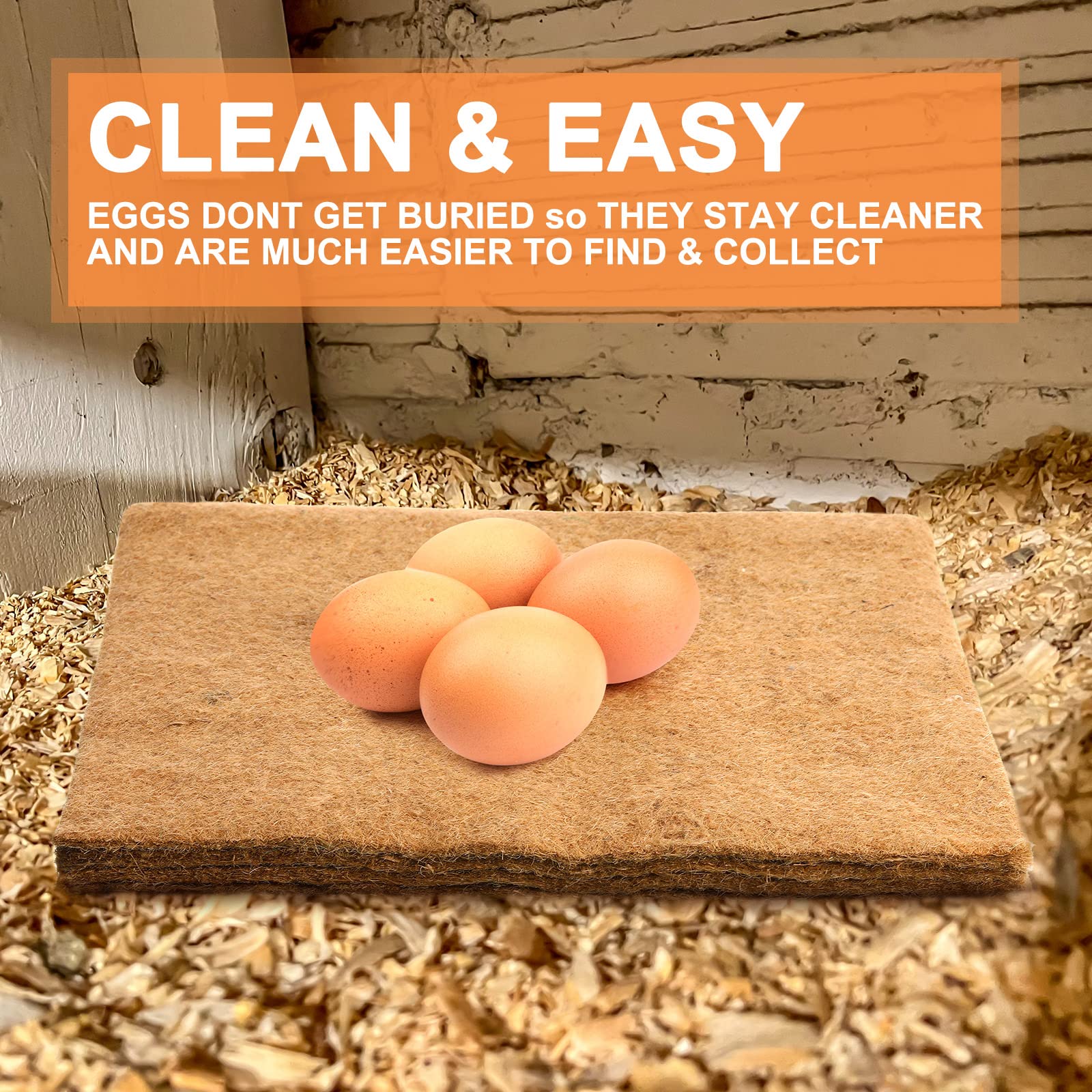 Aoriher 24 Pack Natural Hemp Chicken Nesting Pads Reusable Hens Nest Bedding Mats Chicken Nesting Box Liners for Hen Laying Eggs, Coop Pet Garden Lawn Indoor Outdoor, 11.8 x 11.8 Inches