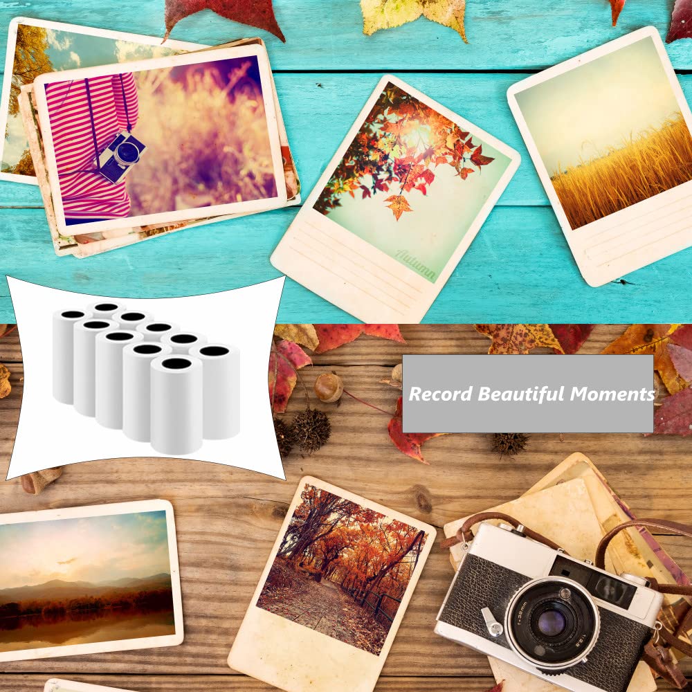 20 Pack Kids Instant Camera Refill Print Paper, 2.2 x 1.2 Inch Photo Printer Thermal Paper Rolls Print White Camera Paper Refill Compatible with VTech, Kidizoom, Dragon Touch Camera for Kids