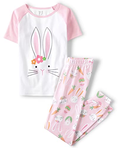 The Children's Place Unisex Baby Family Matching Easter Snug Fit Cotton Pajamas, Pink Bunnies, 6