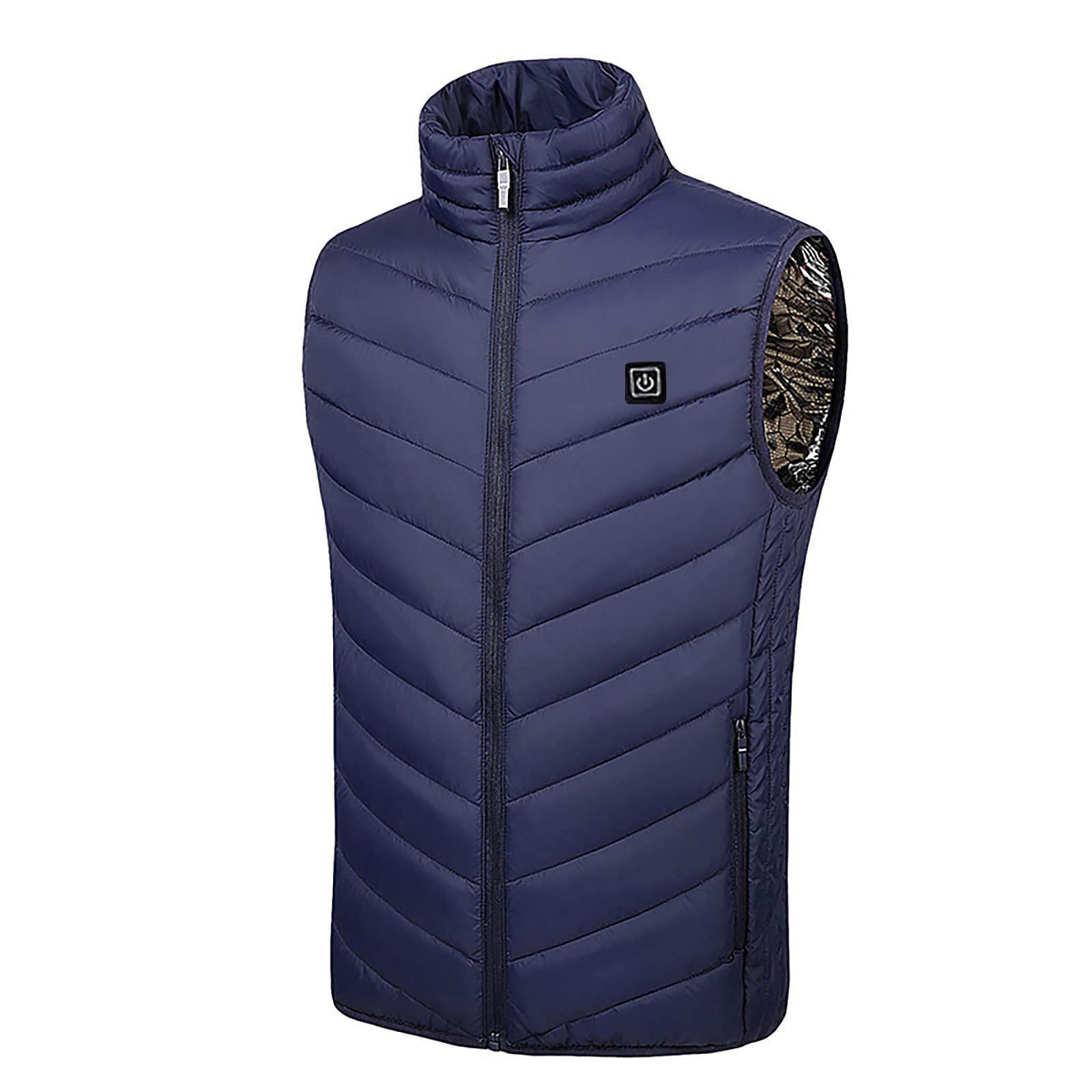 DOLKFU Men And Women Usb Rechargeable Electric Heating Vest Stand Collar Zones Heated Jacket Quilted Winter Warm Clothes Heated Vest