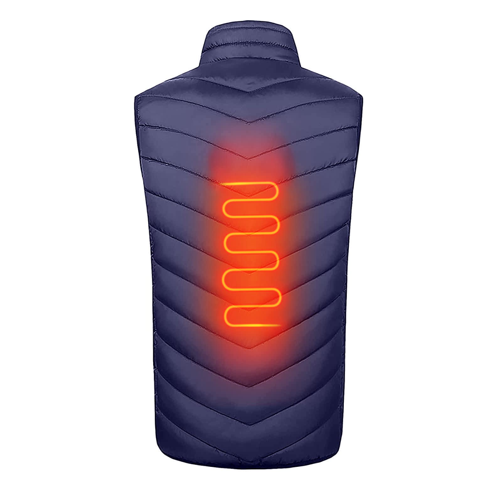 DOLKFU Men And Women Usb Rechargeable Electric Heating Vest Stand Collar Zones Heated Jacket Quilted Winter Warm Clothes Heated Vest