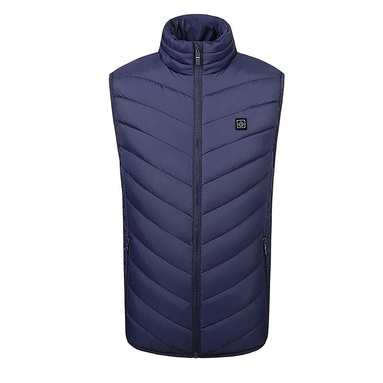 DOLKFU Men And Women Usb Rechargeable Electric Heating Vest Stand Collar Zones Heated Jacket Quilted Winter Warm Clothes Heated Vest