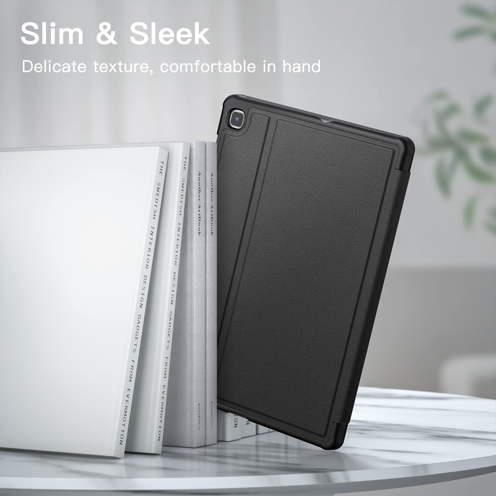 JETech Case for Samsung Galaxy Tab S6 Lite 10.4-Inch 2024/2022/2020 with S Pen Holder, Slim Folio Stand Protective Tablet Cover, Multi-Angle Viewing (Black)