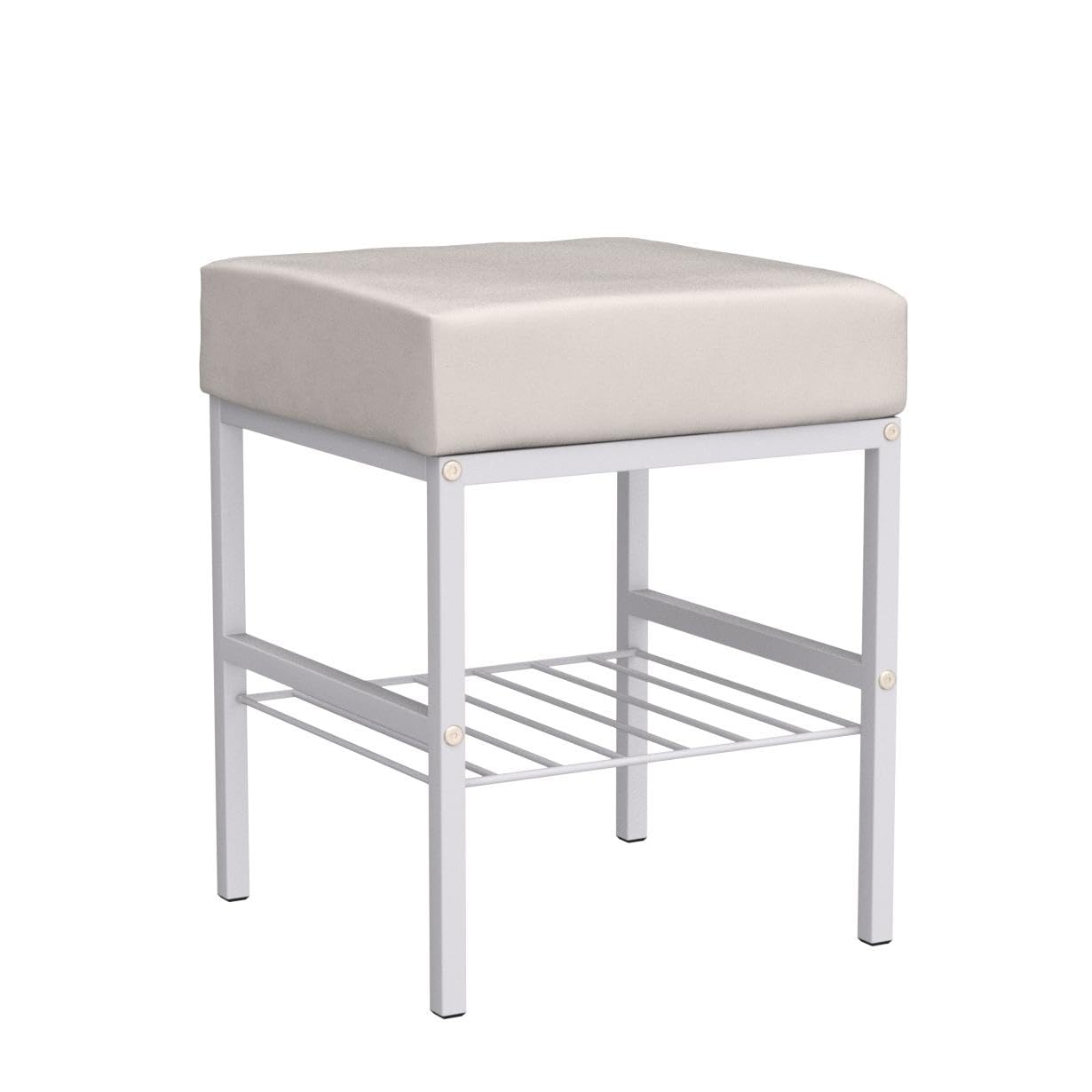 Cpintltr Multifunctional Vanity Stools Velvet Footstool Ottoman Shoe Changing Stool Makeup Stool Storage Stool Footrest Vanity Stool Small Footstool Pouf Ottoman Ottoman Stool for Makeup Room Cream
