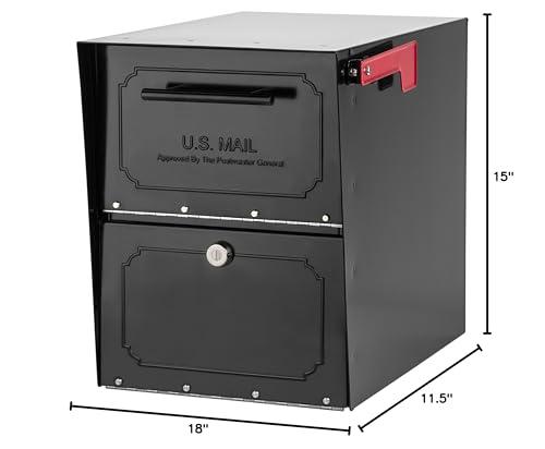 Architectural Mailboxes Oasis Classic Locking Post Mount Parcel Mailbox Bundle with Adapter Plate