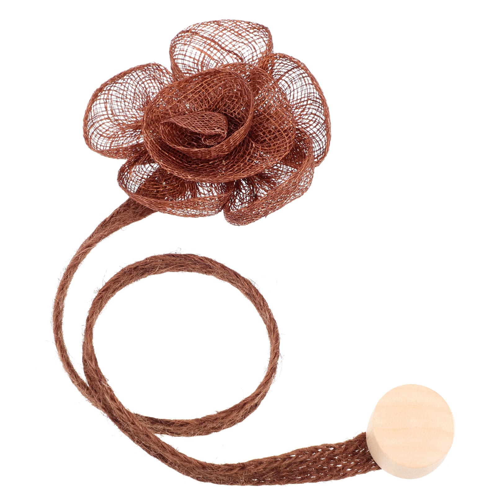 SEWACC Outdoor Decor Outdoor Curtains Flower Curtain Tieback Decorative Flower Magnet Curtain Tie Backs Curtain Binding Strap for Home Window (Coffee) Outdoor Decor Outdoor Curtains