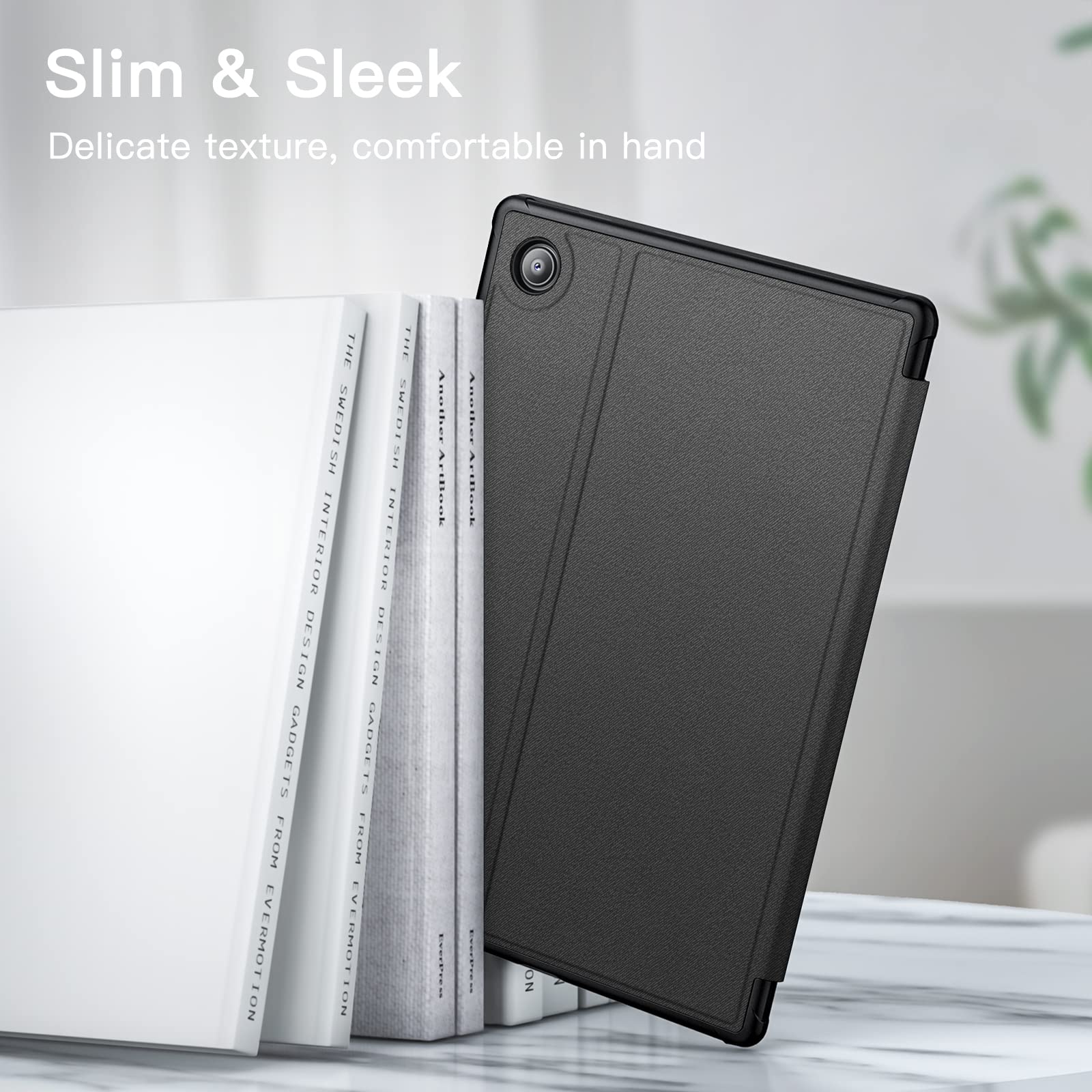 JETech Case for Samsung Galaxy Tab A8 10.5-Inch 2022 (SM-X200/X205/X207), Slim Folio Stand Protective Tablet Cover, Multi-Angle Viewing, Auto Wake/Sleep (Black)