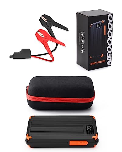 NEOQOQO Portable Car Jump Starter - 4250A Car Battery Jumper Box for Up to 10L Gas or 8L Diesel Engine, Safe 12V Jump Pack with Battery Booster Function Jumper Cables