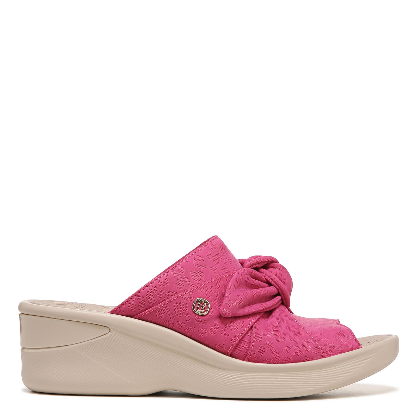 BZees Womens Smile Slide Sandal, Pink, 7.5 US