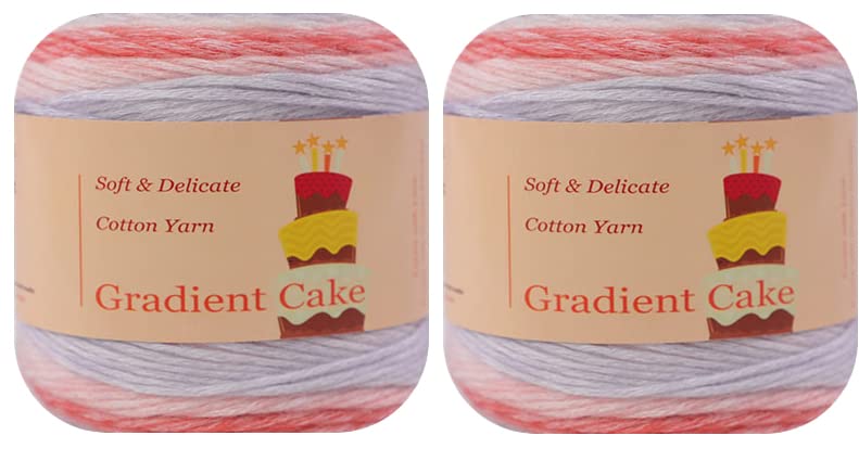 2-pk Gradient Cake Cotton Ball by Yonkey Monkey (1159) Knitting Crochet
