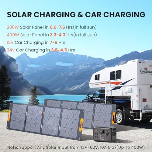 ALLWEI LiFePO4 Solar Generator 1200W(Peak 2400W) with 1 * 200W Solar Panel, Fast Charge in 1.5Hrs, 1008Wh Portable Power Station, 4* AC Outlet, UPS Mode, Outdoor Generator for RV Camping Emergency