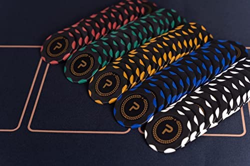 PLAYWUS Clay Poker Chips Set, Professional Poker Set with 300 Pcs 13 Gram Blank Chips, Cards, and Dice, Poker Set Aluminum Alloy Case for Texas Holdem, Blackjack Gambling
