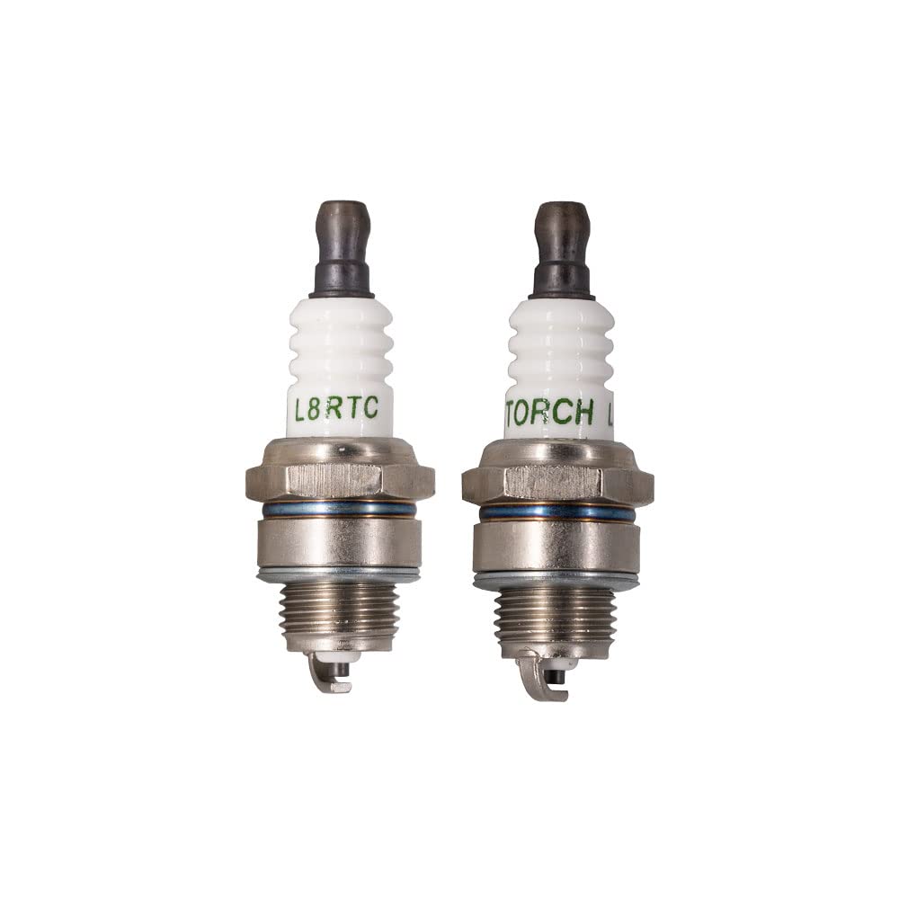 2PK TORCH L8RTC Spark Plug Replace for NGK BPMR8Y BPM8Y Spark Plug, for Champion RCJ6Y Spark Plug, for Kawasaki 920702115 Spark Plug, OEM