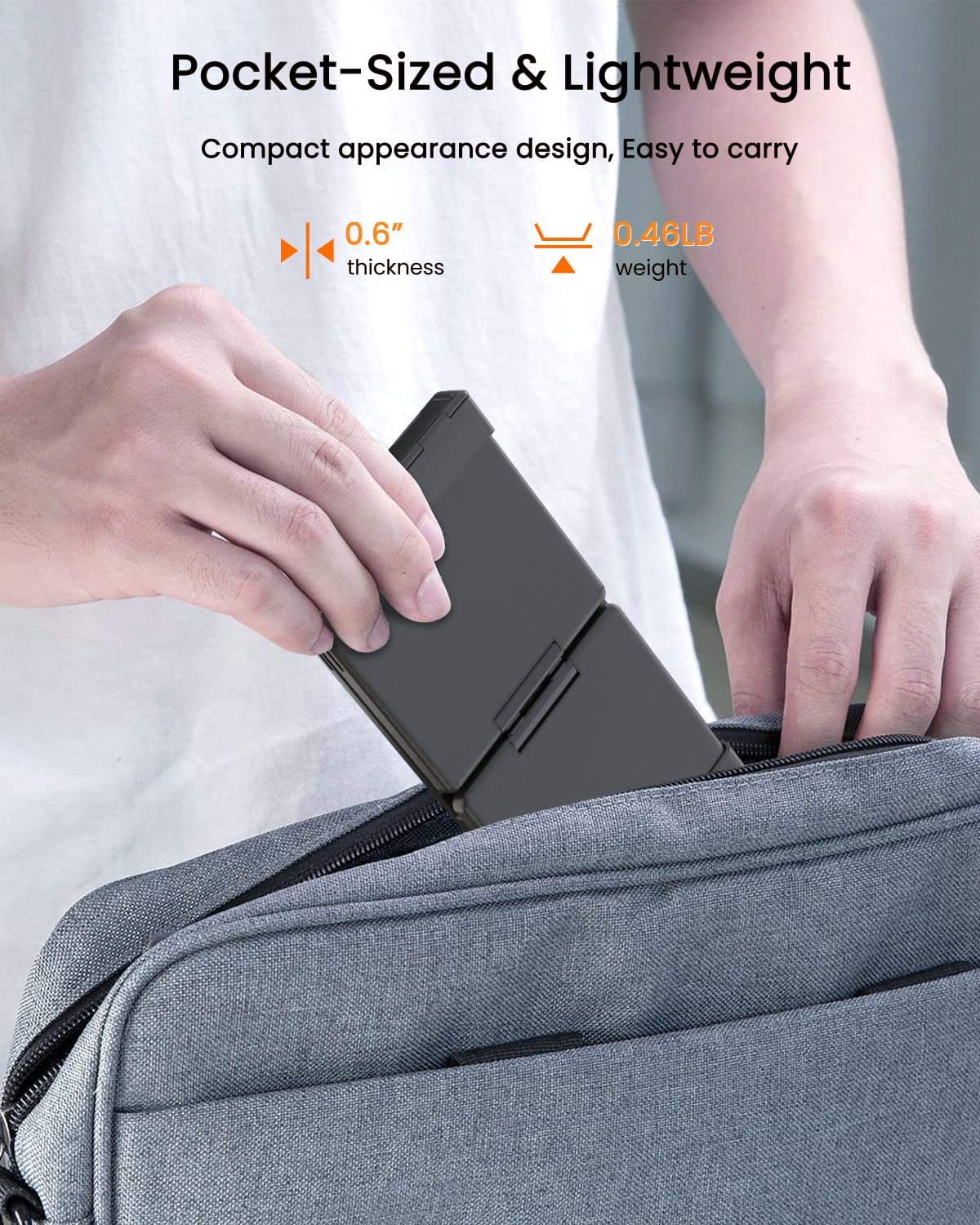 Artciety Foldable Bluetooth Keyboard, Wireless Portable Keyboard with Larger Touchpad, Pocket-Sized Folding Travel Keyboard for MacOS Android Windows iOS, Sync Up to 3 Devices (BT5.1 x 3)
