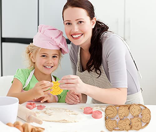 Baby Shower Cookie Cutters Set 8 Pcs with Plunger Stamps, Cute for Biscuit Cheese Baking