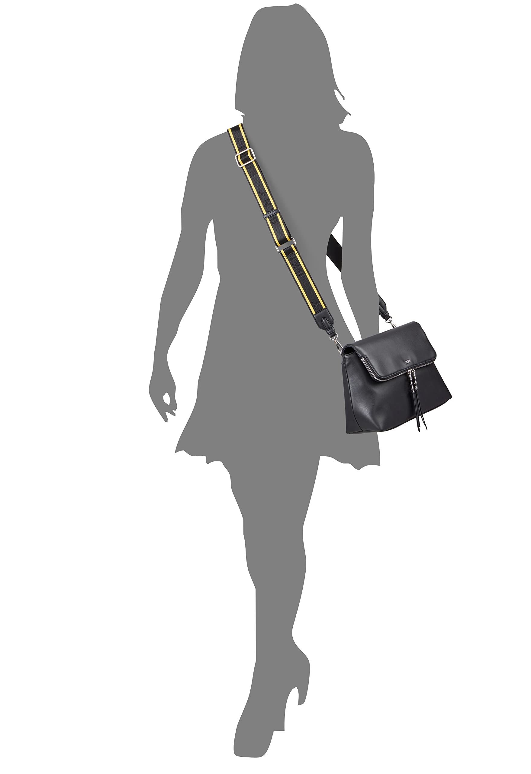 DKNY Pandora Crossbody, Black/Silver
