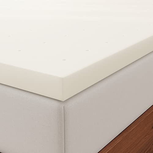 NapQueen 2 Inch Ventilated Memory Foam Mattress Topper, CertiPUR-US Certified, Full, White