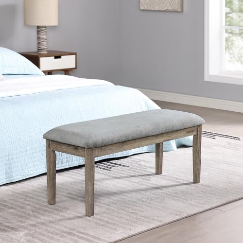 ECLY. Woven Bench for Bedroom End of Bed Bench 39.5" Wooden Bench ndoor Dinning Bench Entrywway Bench with Solid Rubber Wood leas Bed Bench forBedroom Entryway Living Room Kitchen