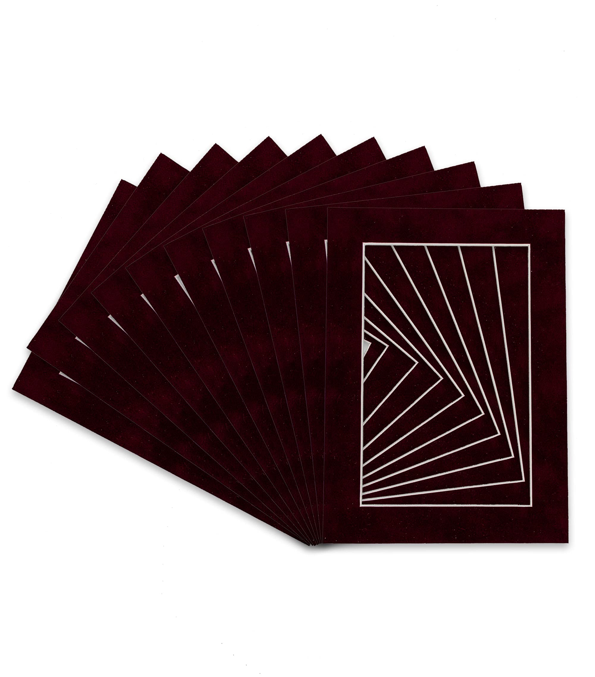 11x14 Mat for 8x10 Photo - Precut Dark Red Suede Picture Matboard for Frames Measuring 11 x 14 Inches - Bevel Cut Matte to Display Art Measuring 8 x 10 Inches - Acid Free ONE MAT