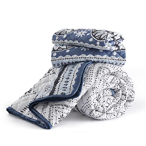 Bedsure Boho Quilt Set Queen - Reversible Bohemian Striped Pattern Quilt Bedding Set, 3 Pieces Lightweight Microfiber Bedspread, Coverlet with 2 Pillow Shams for All Seasons (90"x96")