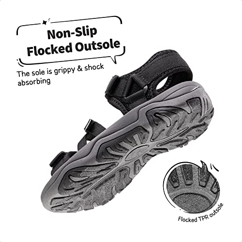 DREAM PAIRS Boys Girls Summer Outdoor Athletic Sport Sandals SDAS2307K Size 2 Little Kid Black