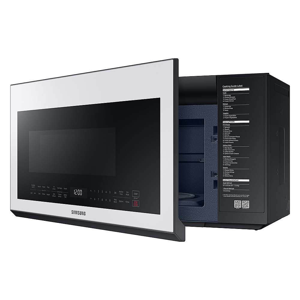 Samsung ME21B706B12 1000W Bespoke Over-the-Range Microwave (White Glass)