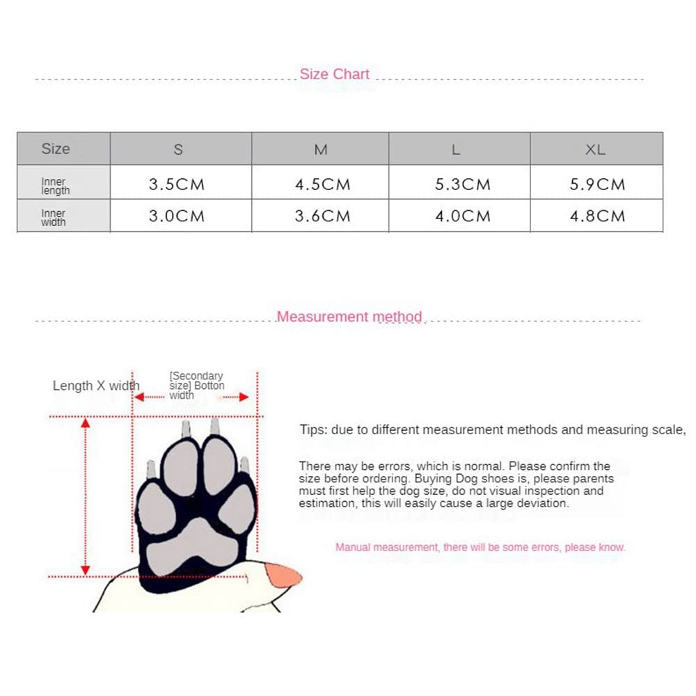 4 Pcs Waterproof Pet Boots, Anti-Slip Dog Shoes, Washable Mesh Boots, Reusable Paw Protectors for Small Medium Dogs (Rose Red)