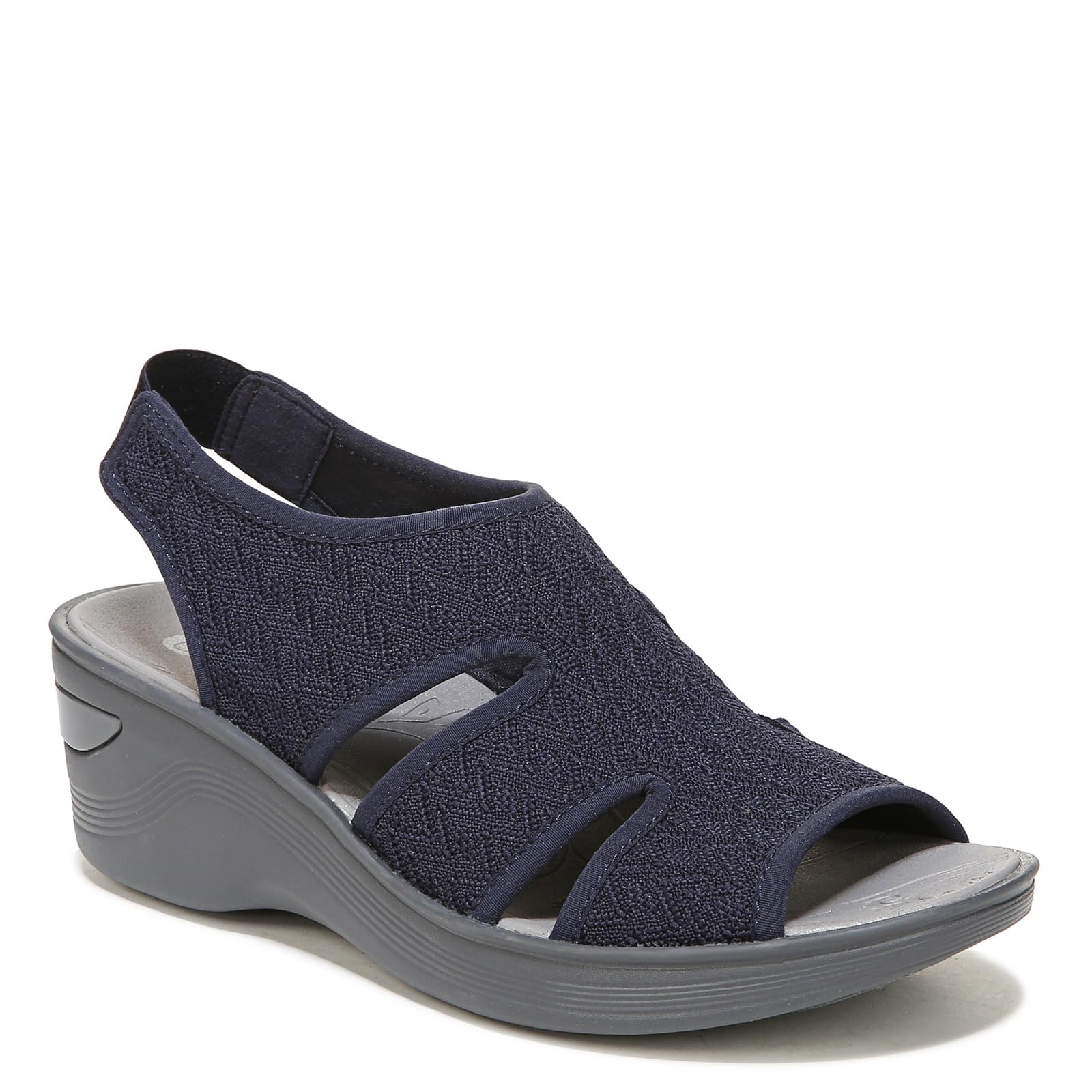 BZees Womens Daytona Slip-On Wedge Sandal Navy Blazer 6.5 M