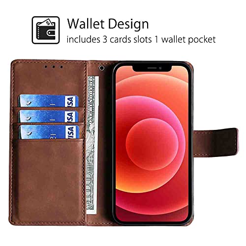 Ownetee DIIGON Phone Cover Wallet Folio Case for Oppo Reno 2, Premium PU Leather Slim Fit Cover for Reno 2, Good Touch, Brown