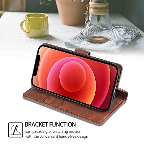 Ownetee DIIGON Phone Cover Wallet Folio Case for Oppo Reno 2, Premium PU Leather Slim Fit Cover for Reno 2, Good Touch, Brown