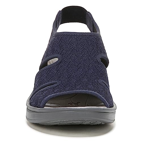 BZees Womens Daytona Slip-On Wedge Sandal Navy Blazer 9.5 M