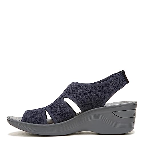 BZees Womens Daytona Slip-On Wedge Sandal Navy Blazer 9.5 M
