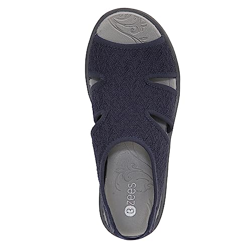 BZees Womens Daytona Slip-On Wedge Sandal Navy Blazer 9.5 M