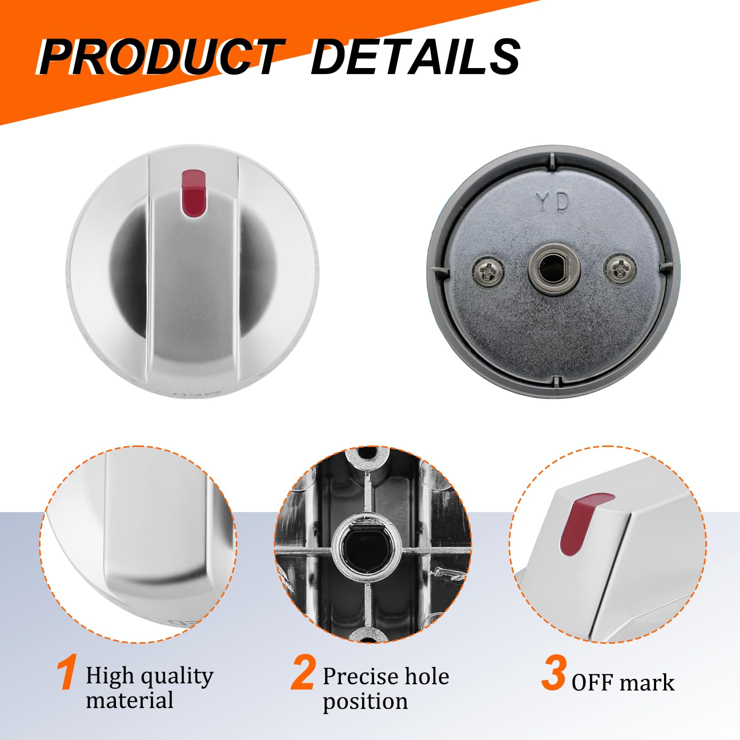 DG94-03500A/Z for Samsung Gas Stove Knobs Replacement, DG94-03500U Repalce DG94-03500A DG94-03797A, Compatible with NX60T8111SS NX60T8311SS NX60T8711SS NX60T8751SS etc.