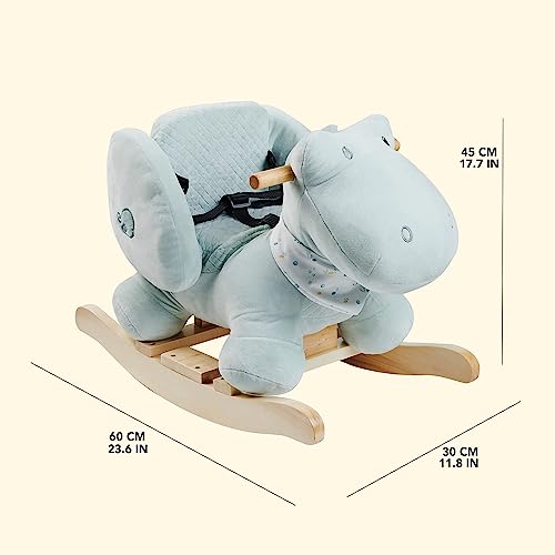 Nattou Rocking Horse Animal for Children, Romeo The Crocodile, 10-36 Months, 60 x 30 x 45 cm, Grey, 950206